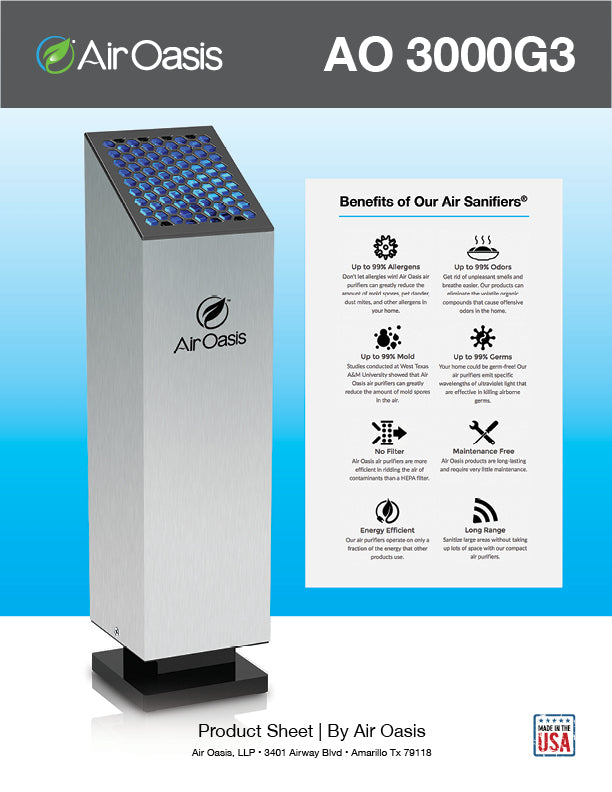 Air Oasis 3000 G3 Air Purifier | Ace Vacuums