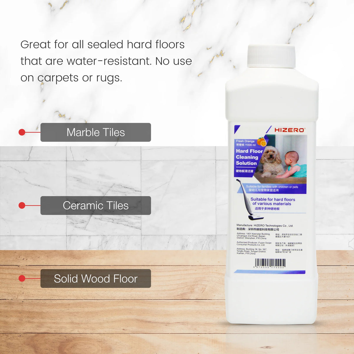 Hizero Anti-Bacterial Hard Floor Cleaning Solution | Ace Vacuums